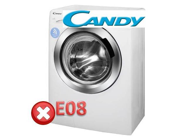 Candy washing machine error E08 - what to do
